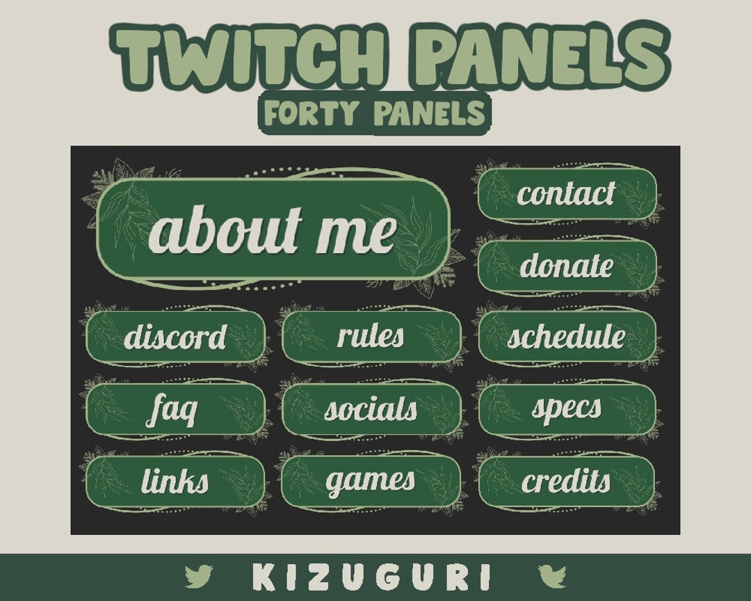 40 Aesthetic Green Plant/tree/leaf Panels Twitch Discord - Etsy