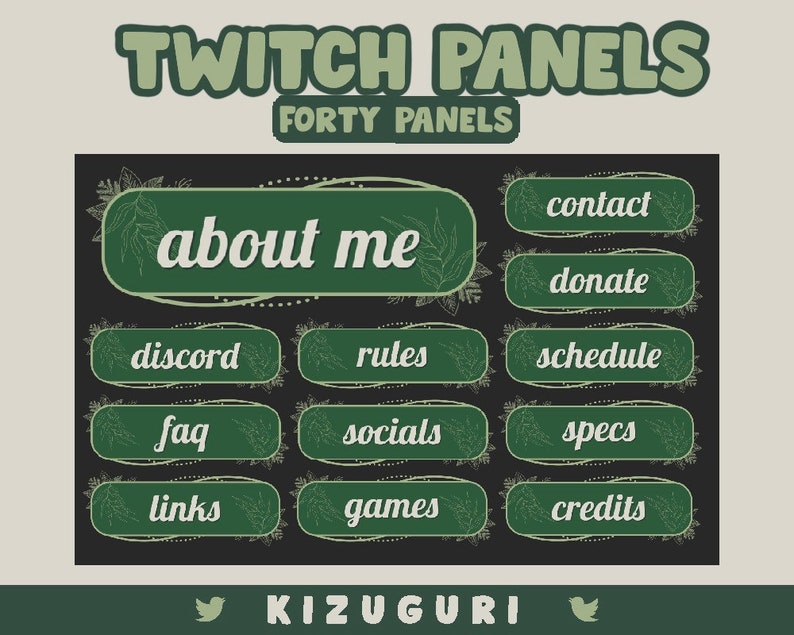 40 Aesthetic Green Plant/tree/leaf Panels Twitch Discord - Etsy