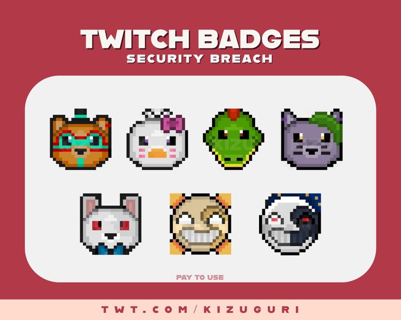 Five Nights at Freddy's: Security Breach Pixel Art - Sub/bit Badges for ...
