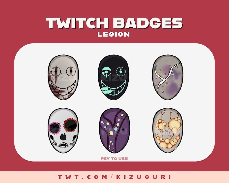Horror Game Legion/purge Masks - Sub/bit Badges for Twitch, Discord ...