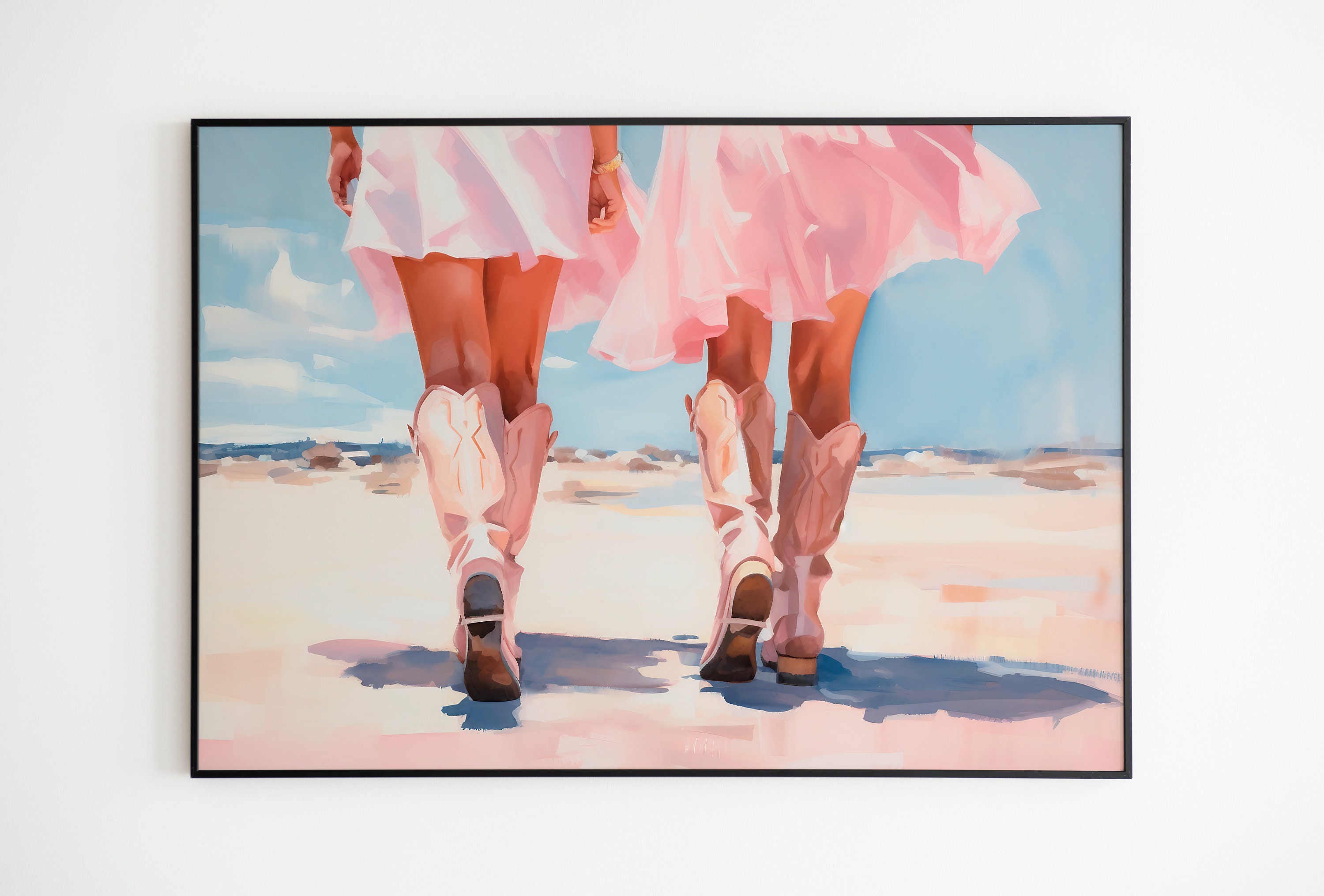 Coastal Cowgirl Printable Poster Print, Cowgirl Boots Beachy Poster ...