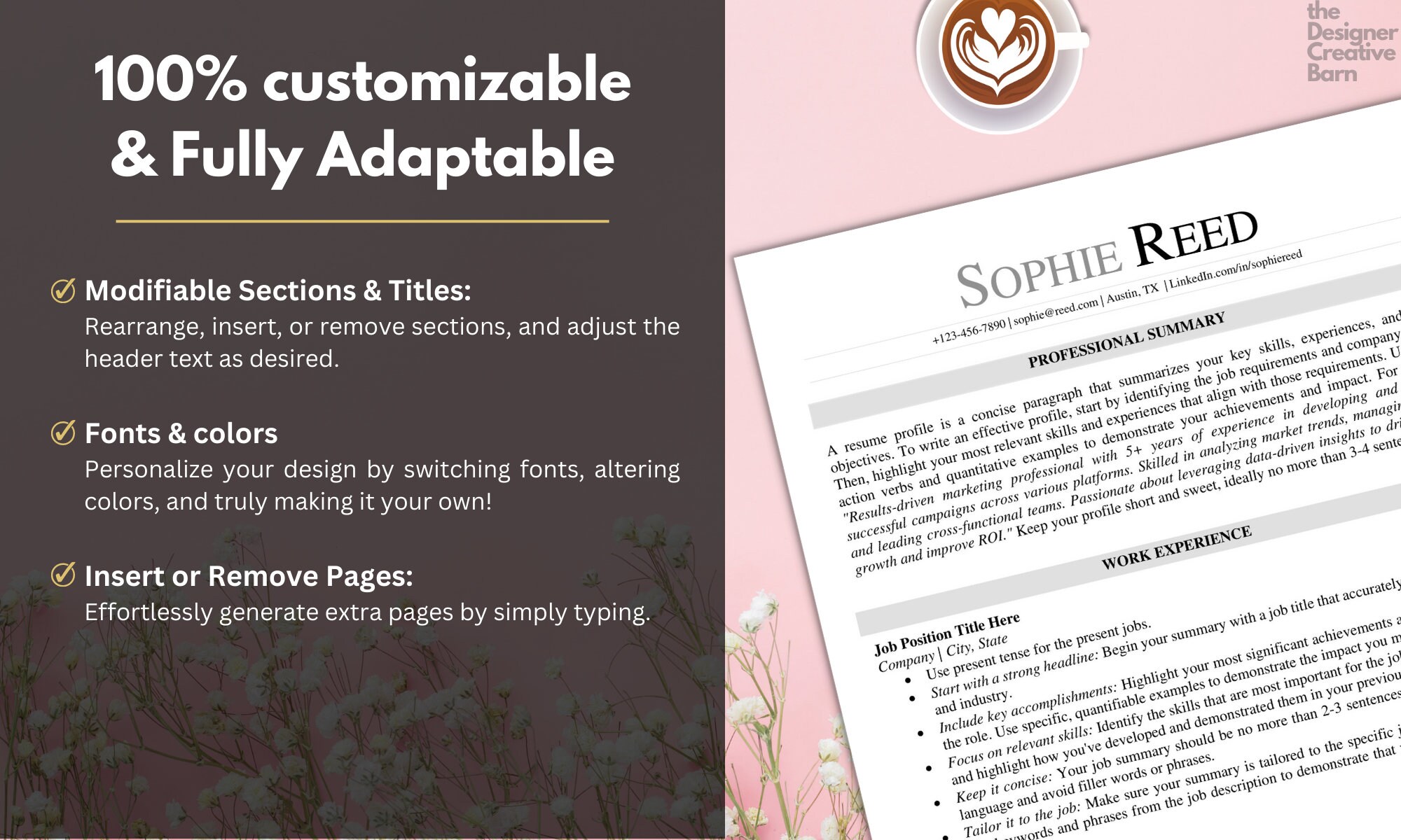 ATS Compatible Resume Template for Google Docs, and Word, ATS ...