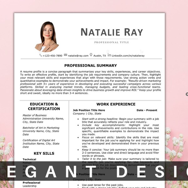 Pro Word Cv Template - Etsy