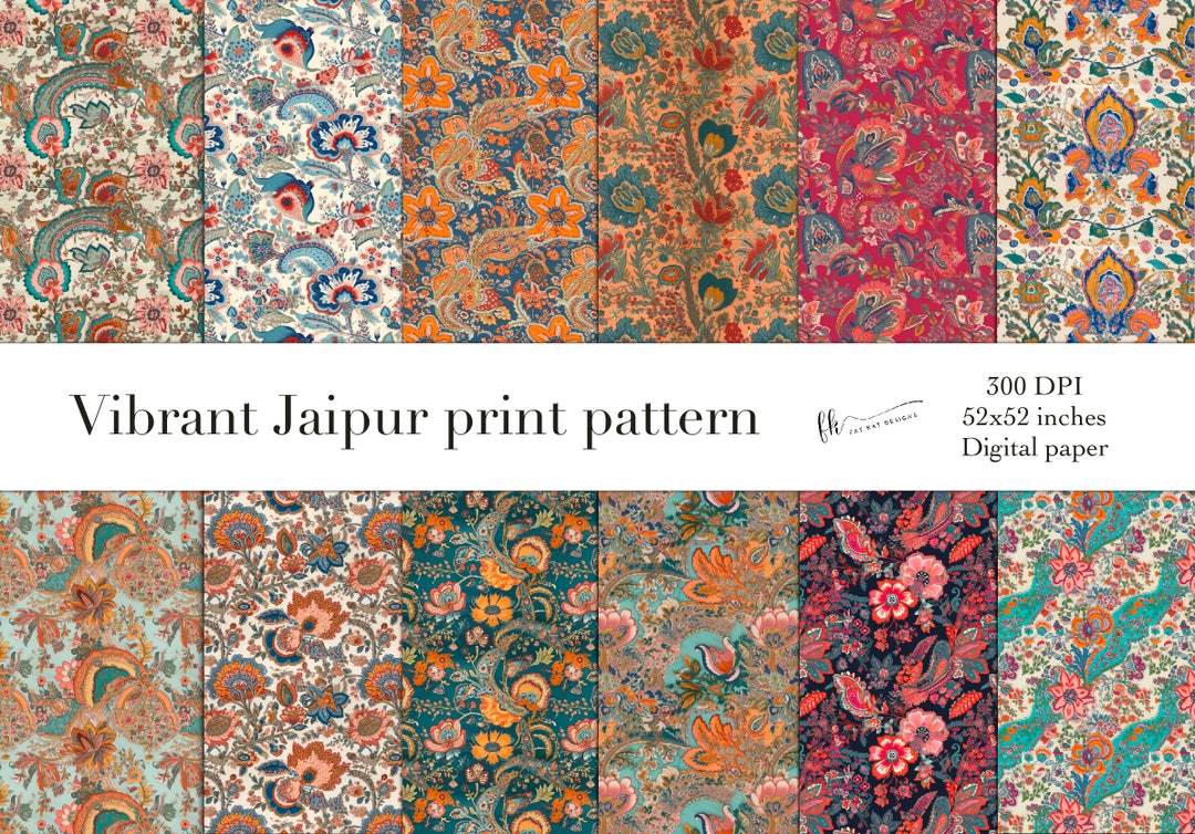 Vibrant Jaipur Inspired Block Print Seamless Patterns, Indian Arts ...