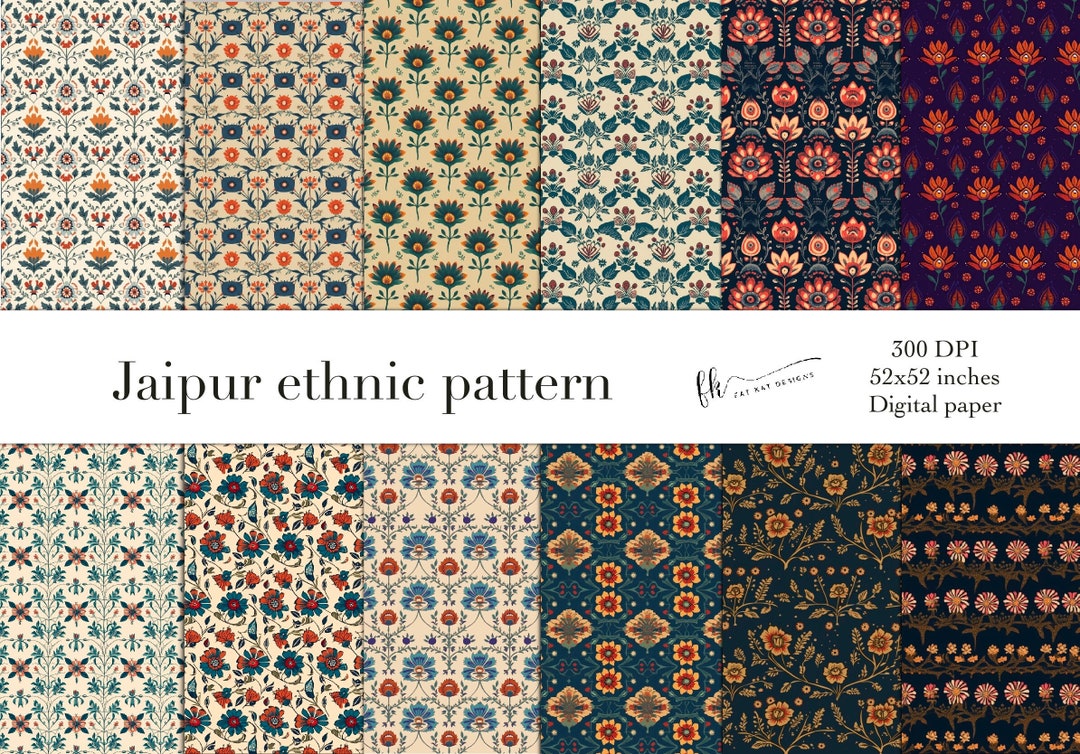 Jaipur Inspired Print Seamless Patterns, India, Rajasthan Arts Crafts ...