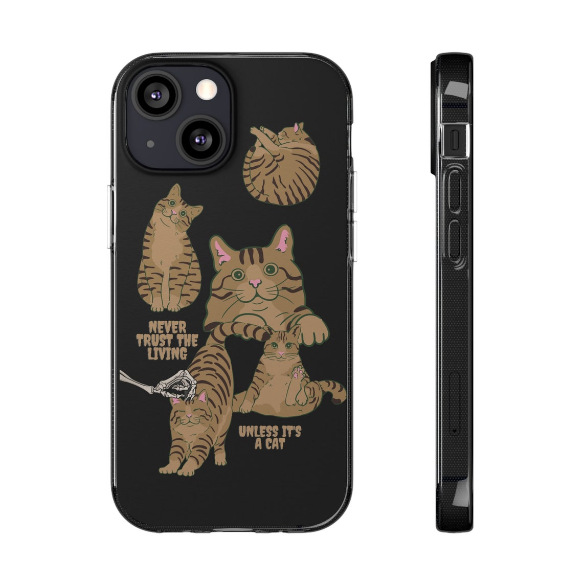 Never Trust the Living Cat Soft Phone Cases iPhone 13 - Etsy