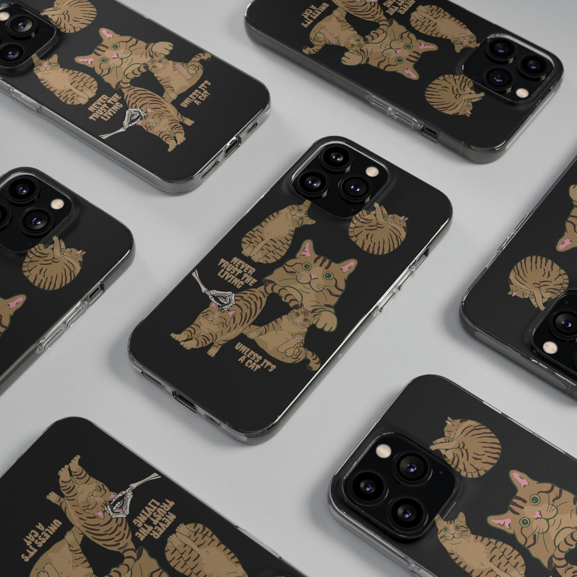 Never Trust the Living Cat Soft Phone Cases iPhone 13 - Etsy