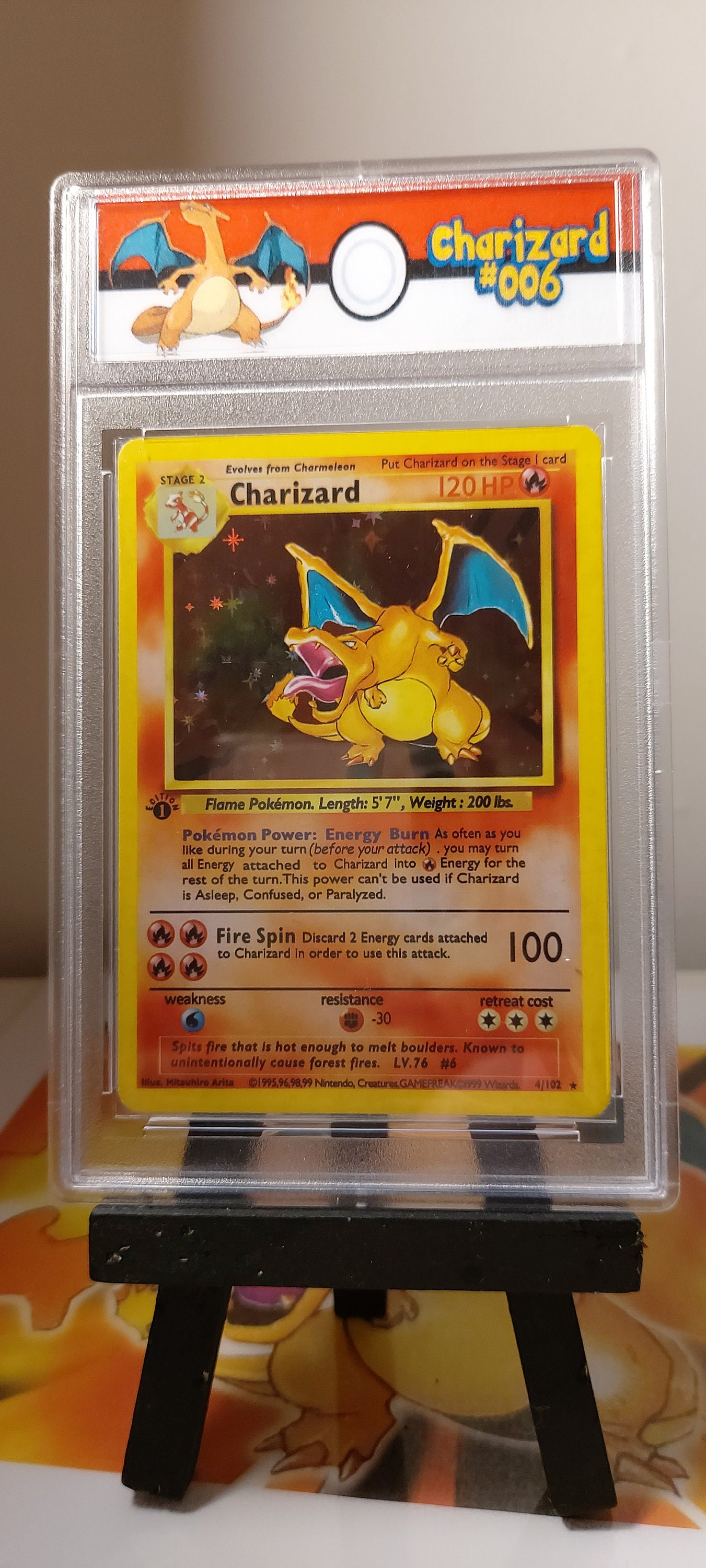Charizard Fanmade Pokèmon Card 1st Edition Holo Grading Case or Loose ...