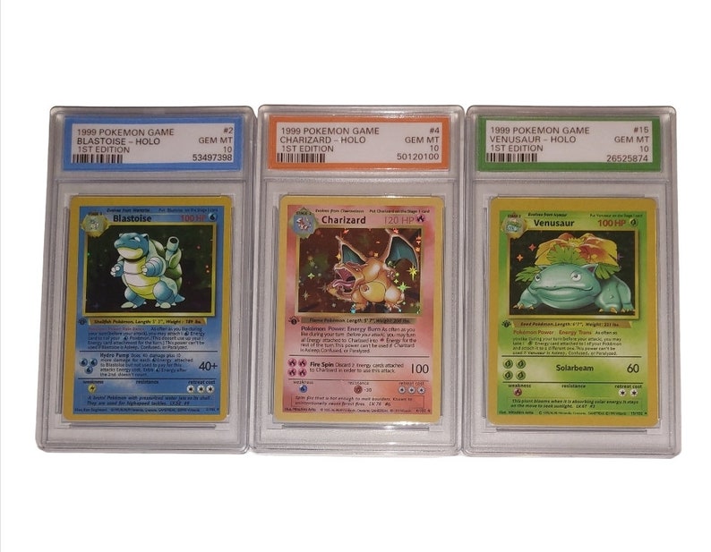 Pokèmon Cards 3 Card Starter Set charizard/blastoise/venusaur 1st ...