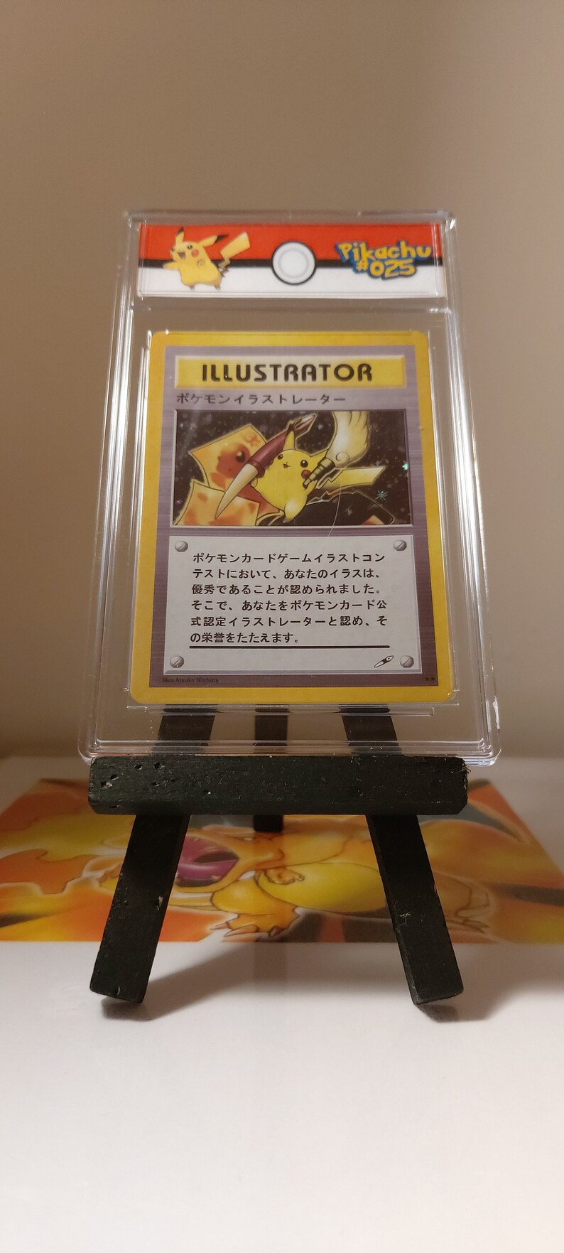 Buy Pickachu Illustrator Card Fanmade Pokèmon Card japanese Art Holo ...