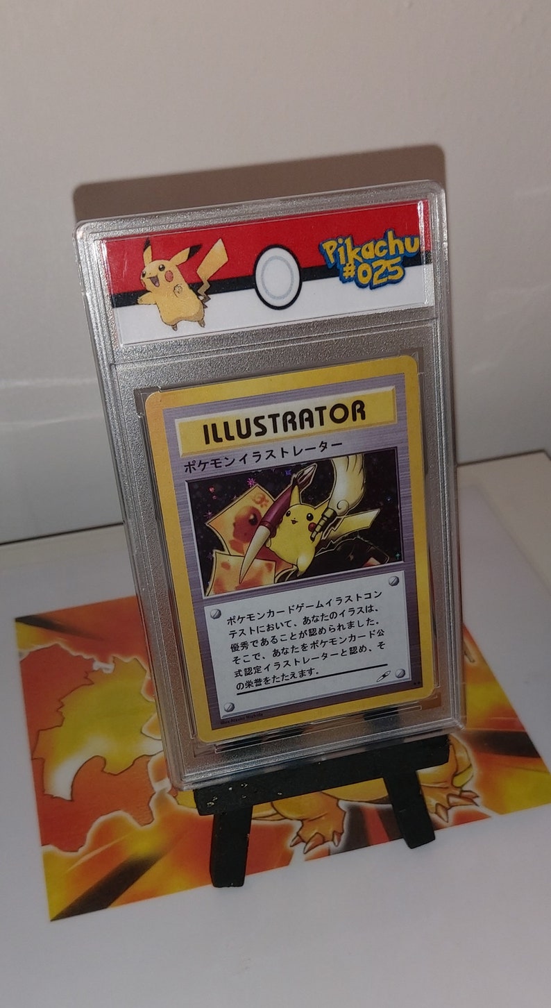 Buy Pickachu Illustrator Card Fanmade Pokèmon Card japanese Art Holo ...