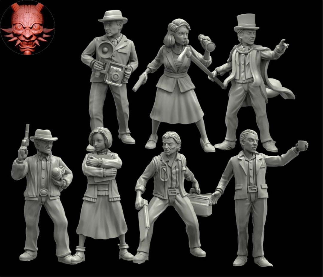 32mm Investigators Set 3 (TGM-7 Resin) Adaevy Creations Cthulhu - Etsy