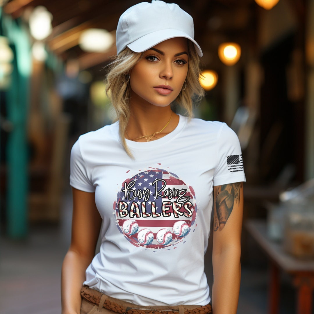 Busy Raising Ballers Baseball Shirt for Mom, Game Day Baseball Tee for Boy Mom, Gift for ...