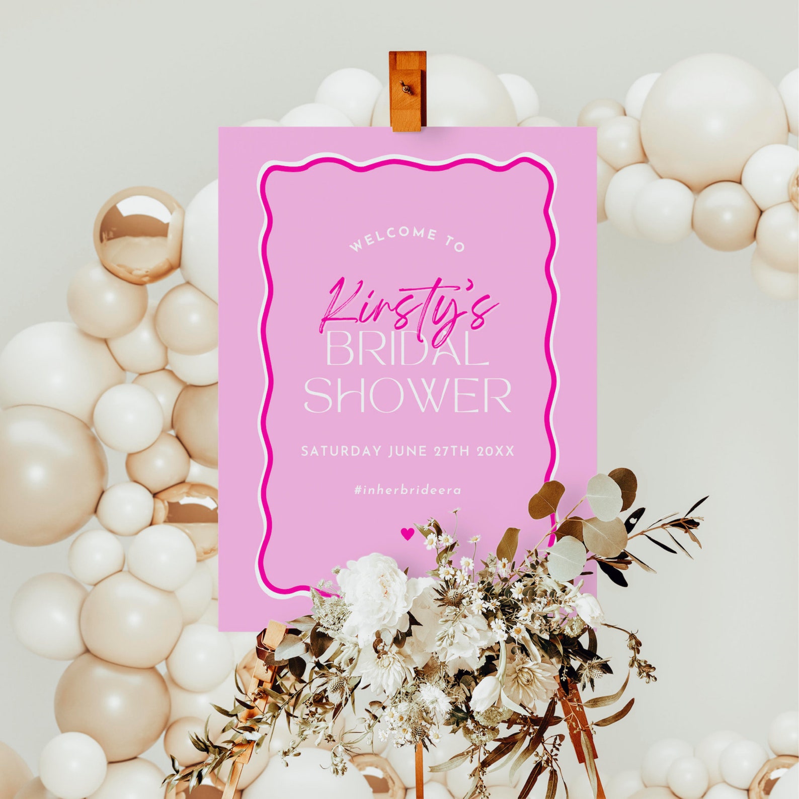 Pink Retro Welcome Sign Bridal Shower, Disco 70s Bachelorette Hens ...