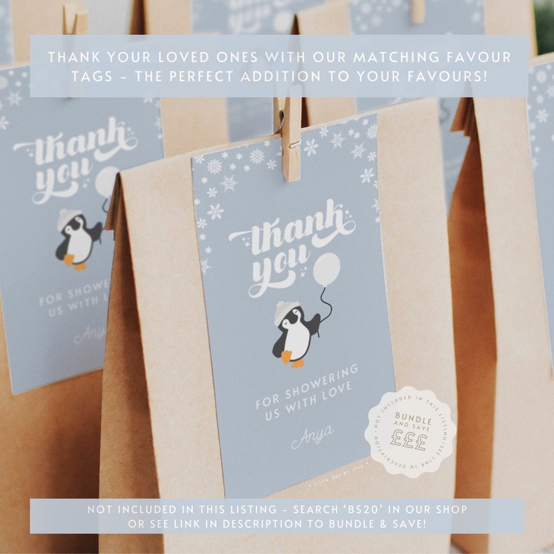 Winter Penguin Welcome Sign Baby Shower, Editable Winter Wonderland ...