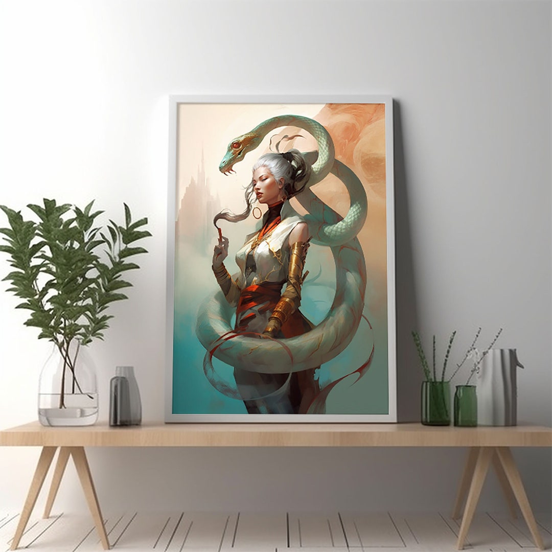 Snake Monk Character Art Dungeons and Dragons PNG Dnd - Etsy