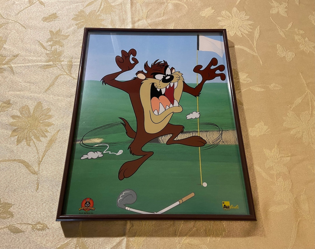 Vintage Tasmanian Devil Art Print "taz Golf" - Etsy
