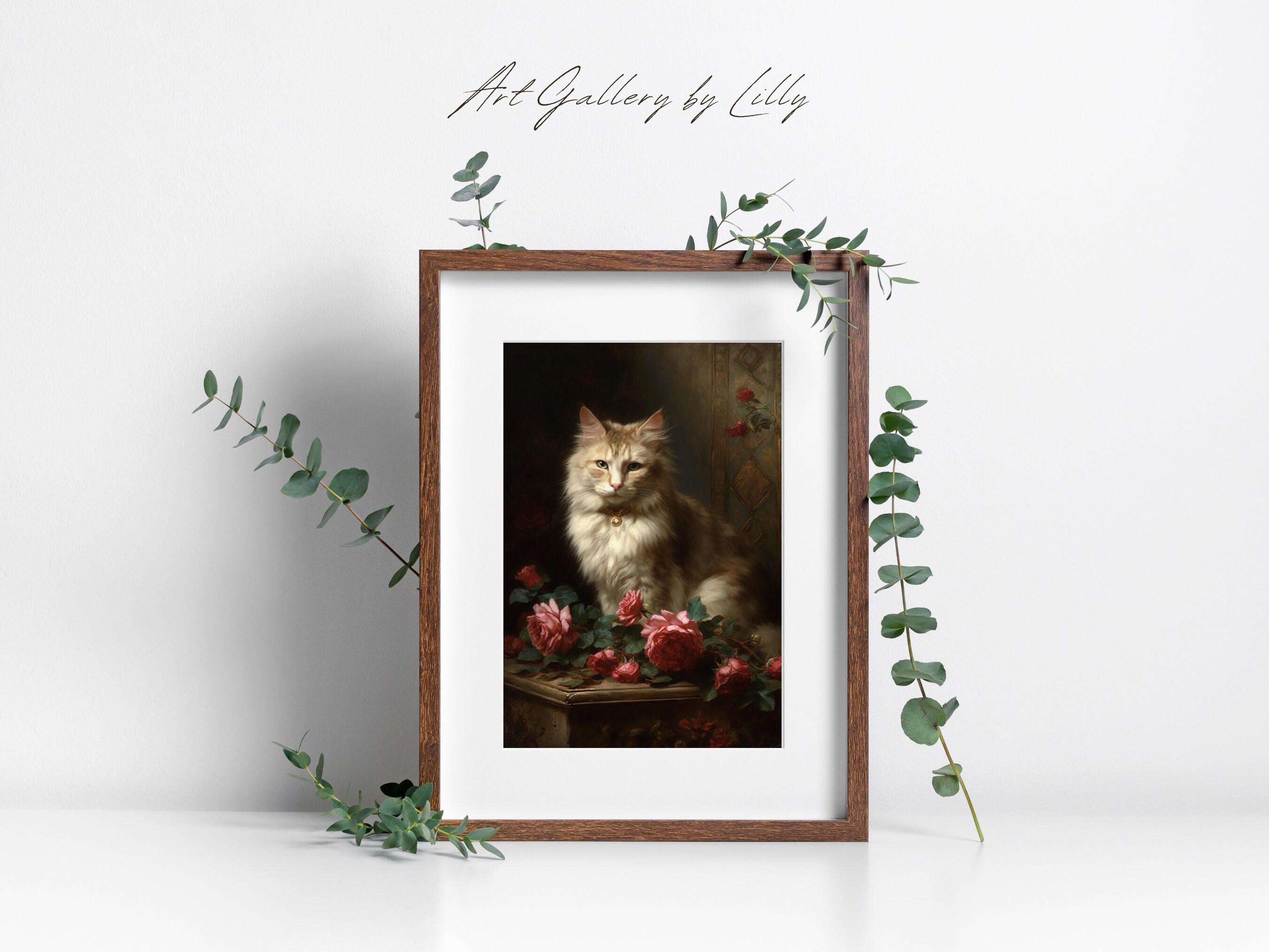 Victorian Cat Painting, Victorian Wall Art, Vintage Cat Print Art ...