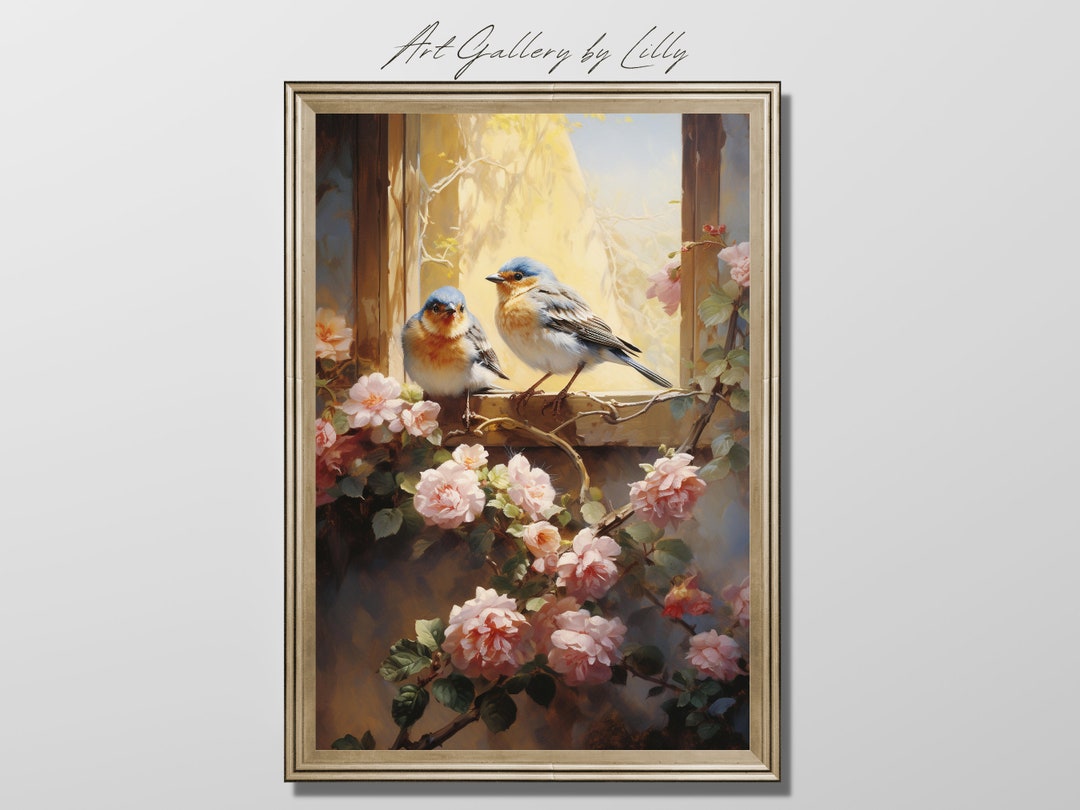 Victorian Baroque Bird Art Printable, Renaissance Oil Painting Digital ...