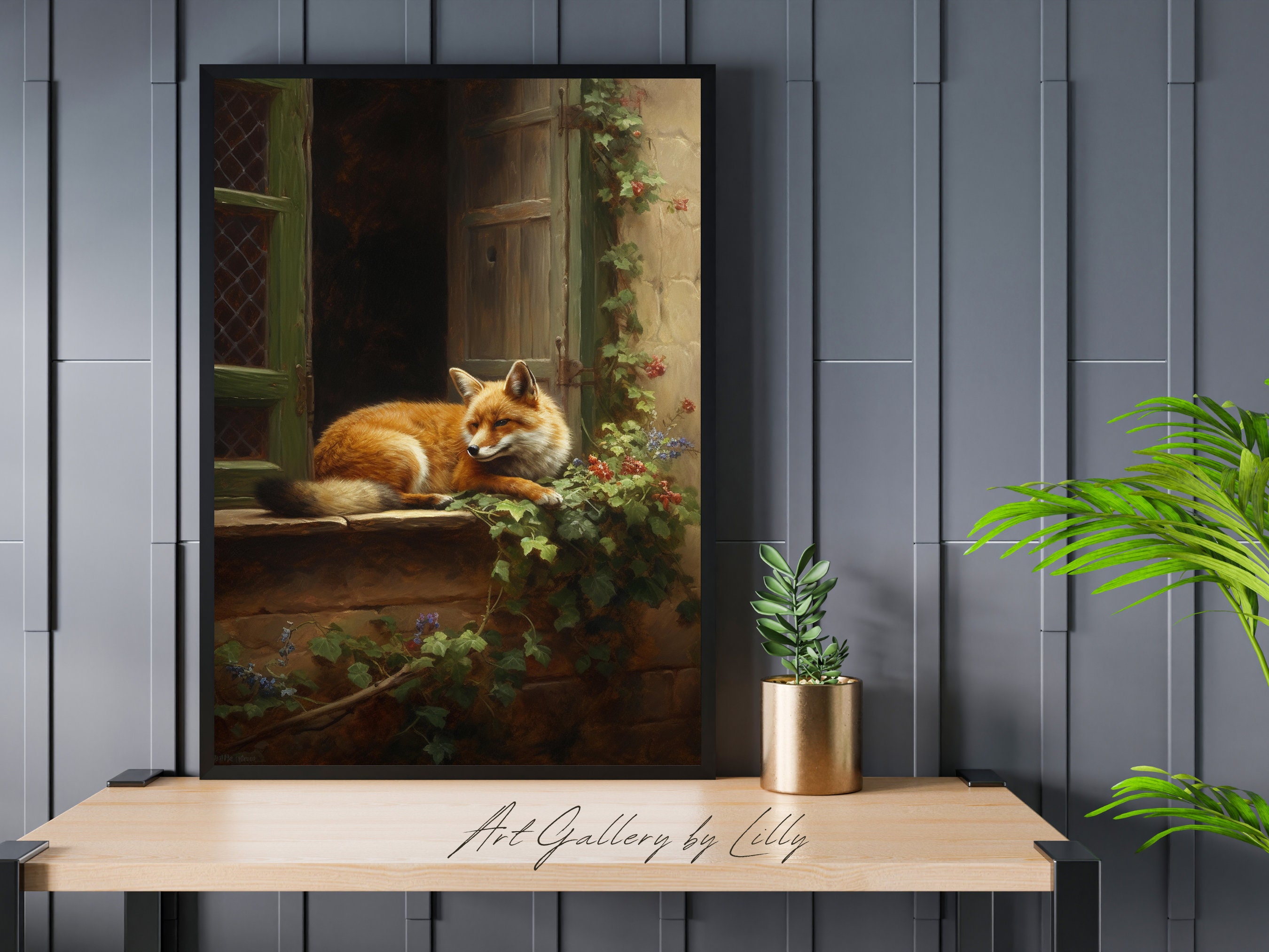 Vintage Cottagecore Fox Art, Rustic Woodland Printable, Forest Animal ...