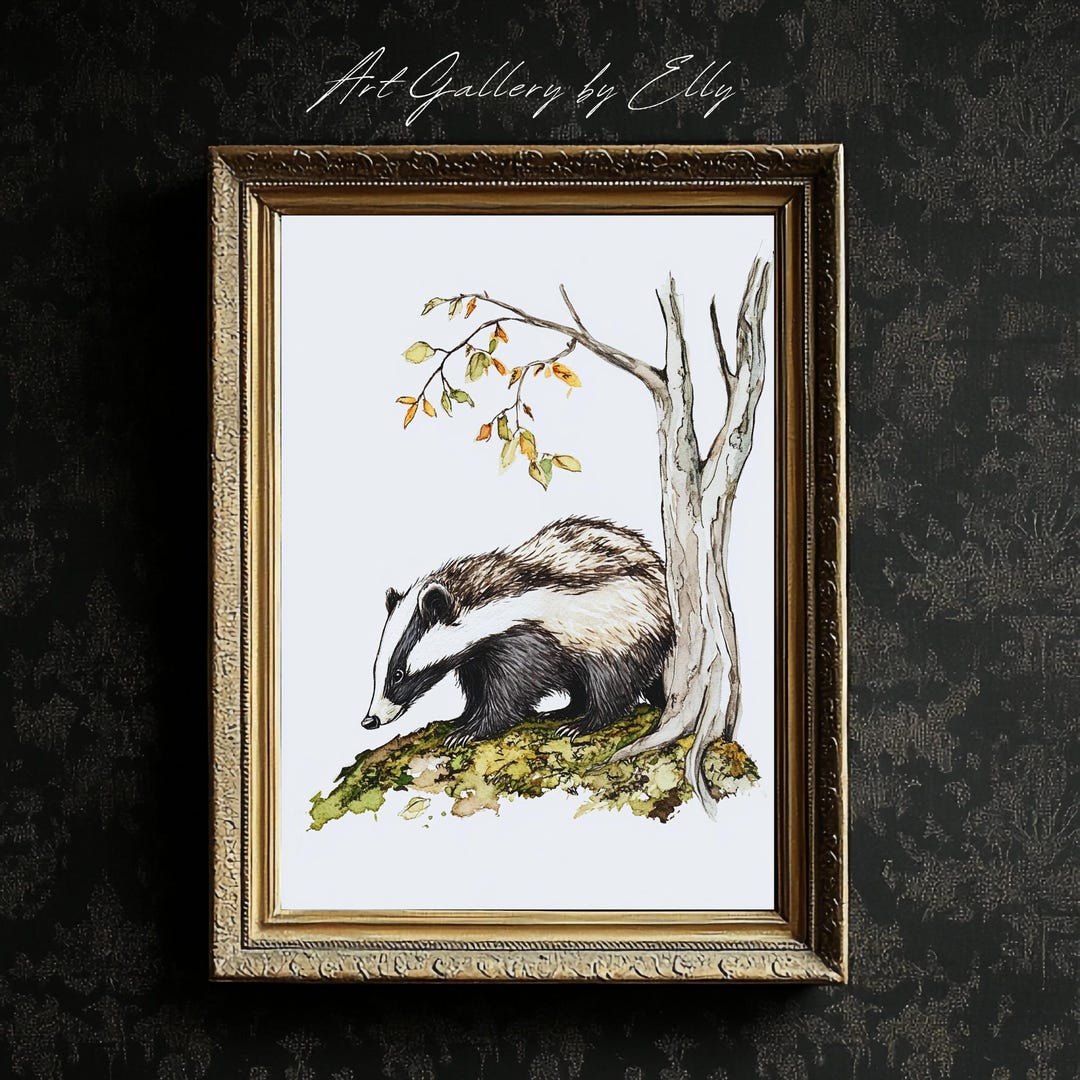 Enchanting Badger Wall Art Print - Nature-inspired Decor for Animal ...