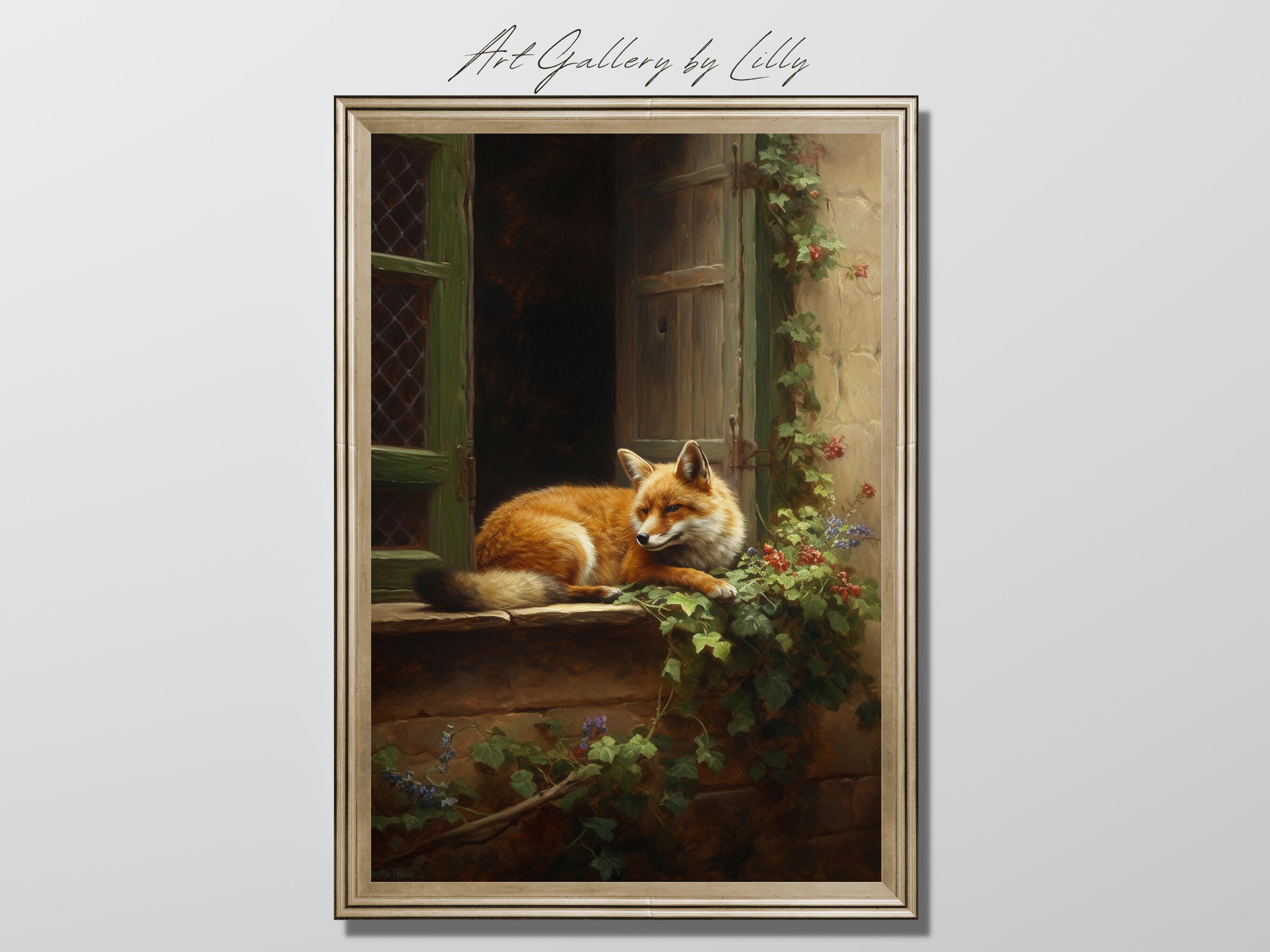 Vintage Cottagecore Fox Art, Rustic Woodland Printable, Forest Animal ...