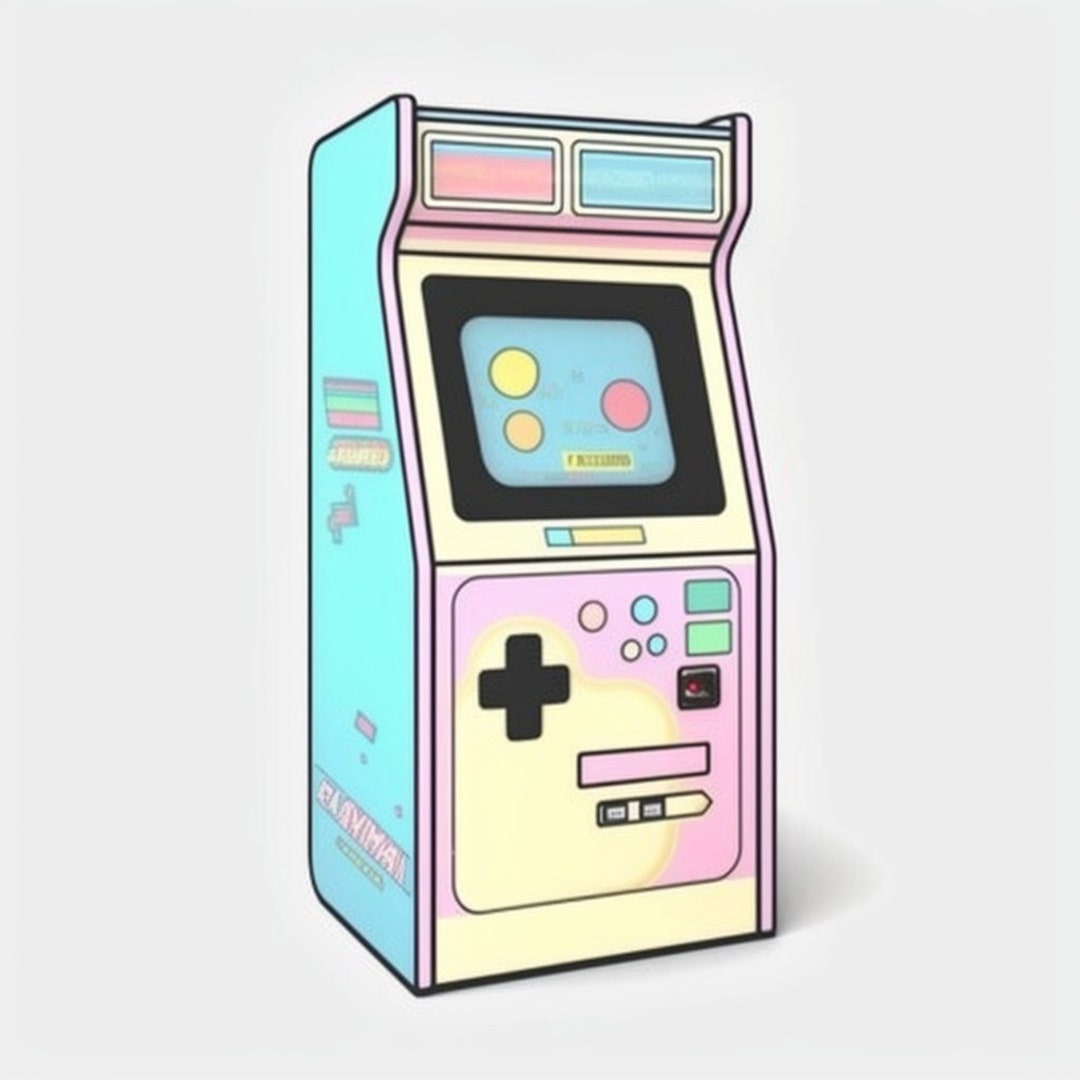 Kawaii Retro Nintendo Arcade: Pastel 8-bit Cabinet Machine - Etsy