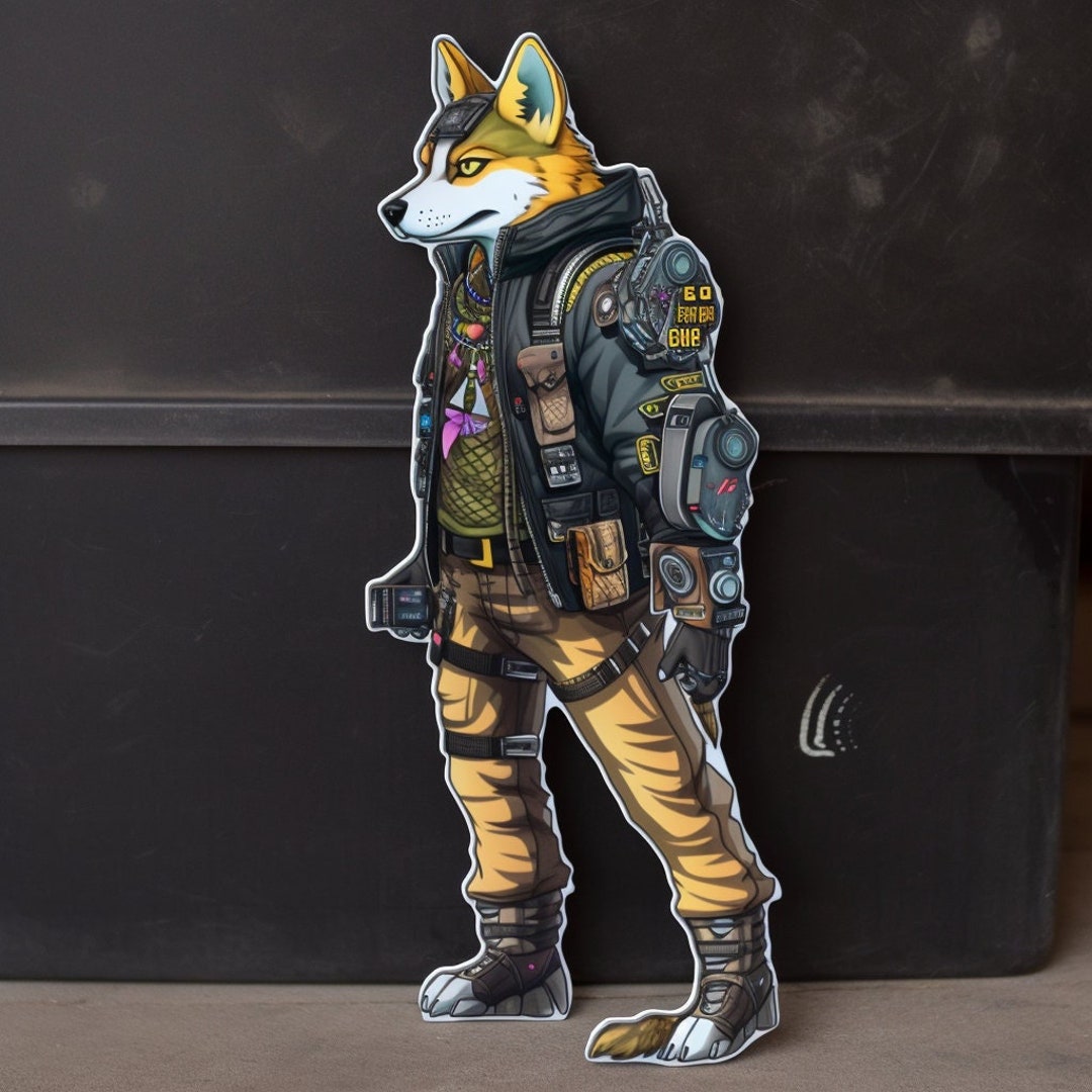 Futuristic Cyberpunk Full Body Furry Fursona Edgy Sticker - Etsy