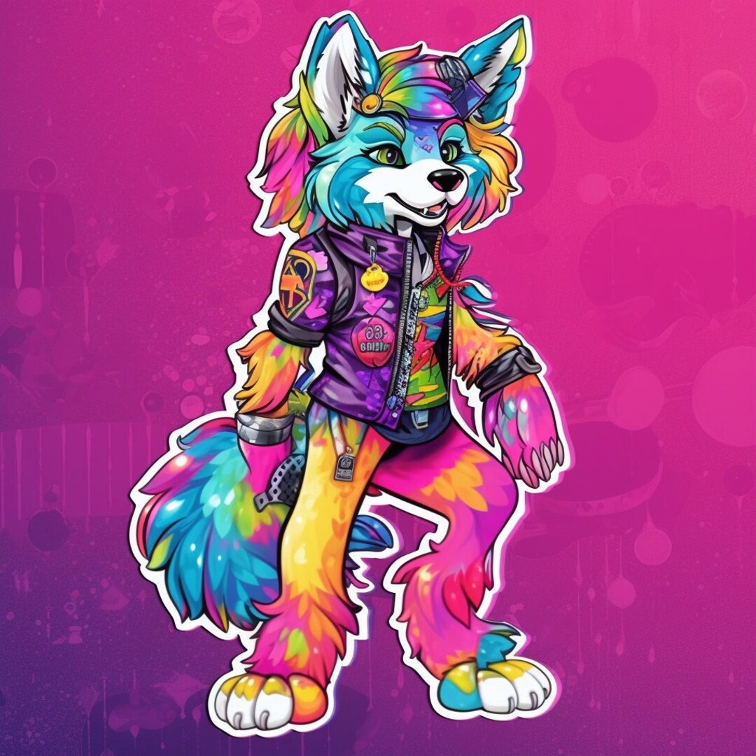 Neon Cyberpunk Furry Lisa Dank-inspired Design for 80s/90s - Etsy