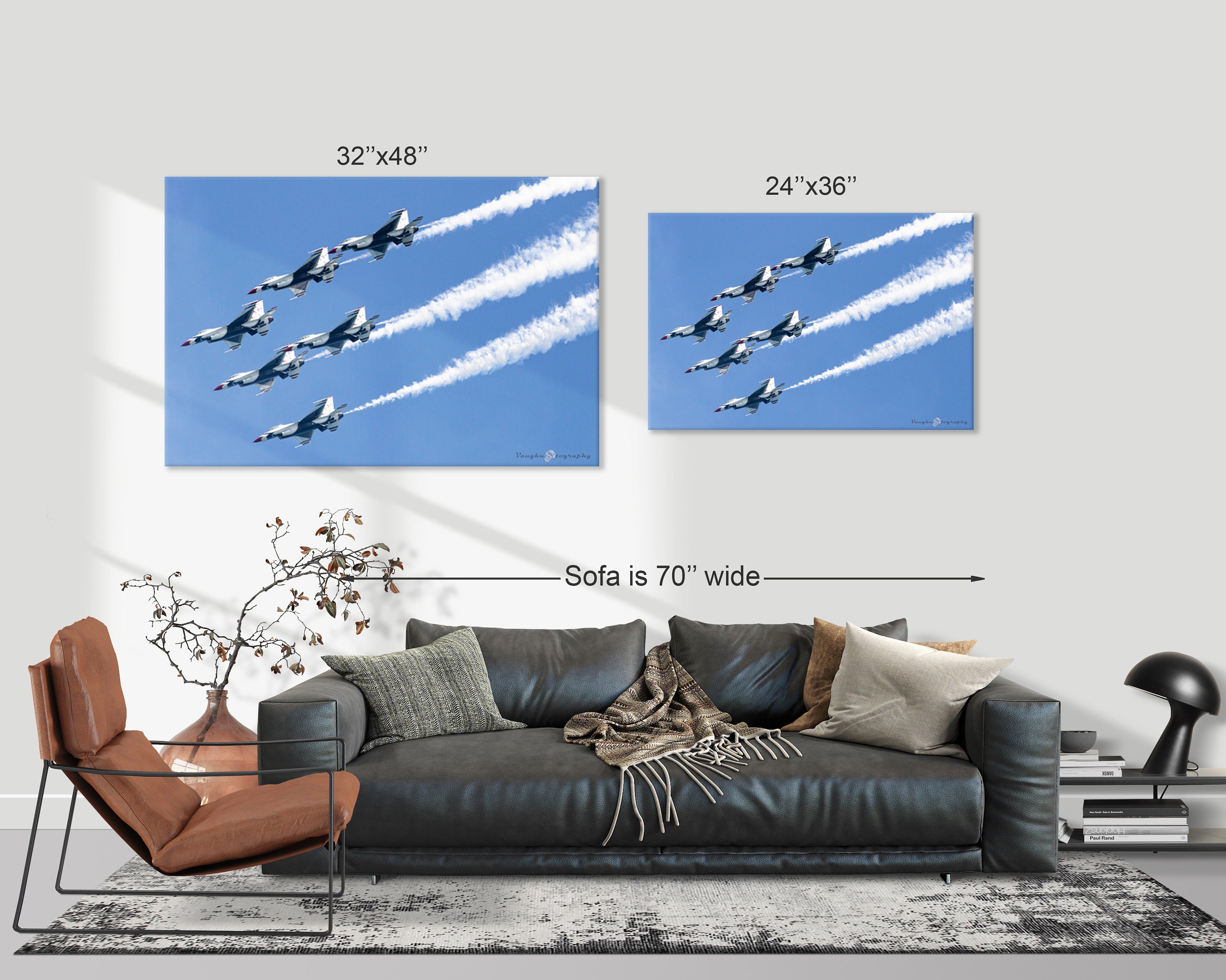 USAF Thunderbirds Six Man Formation With Smoke Trails Canvas - Etsy