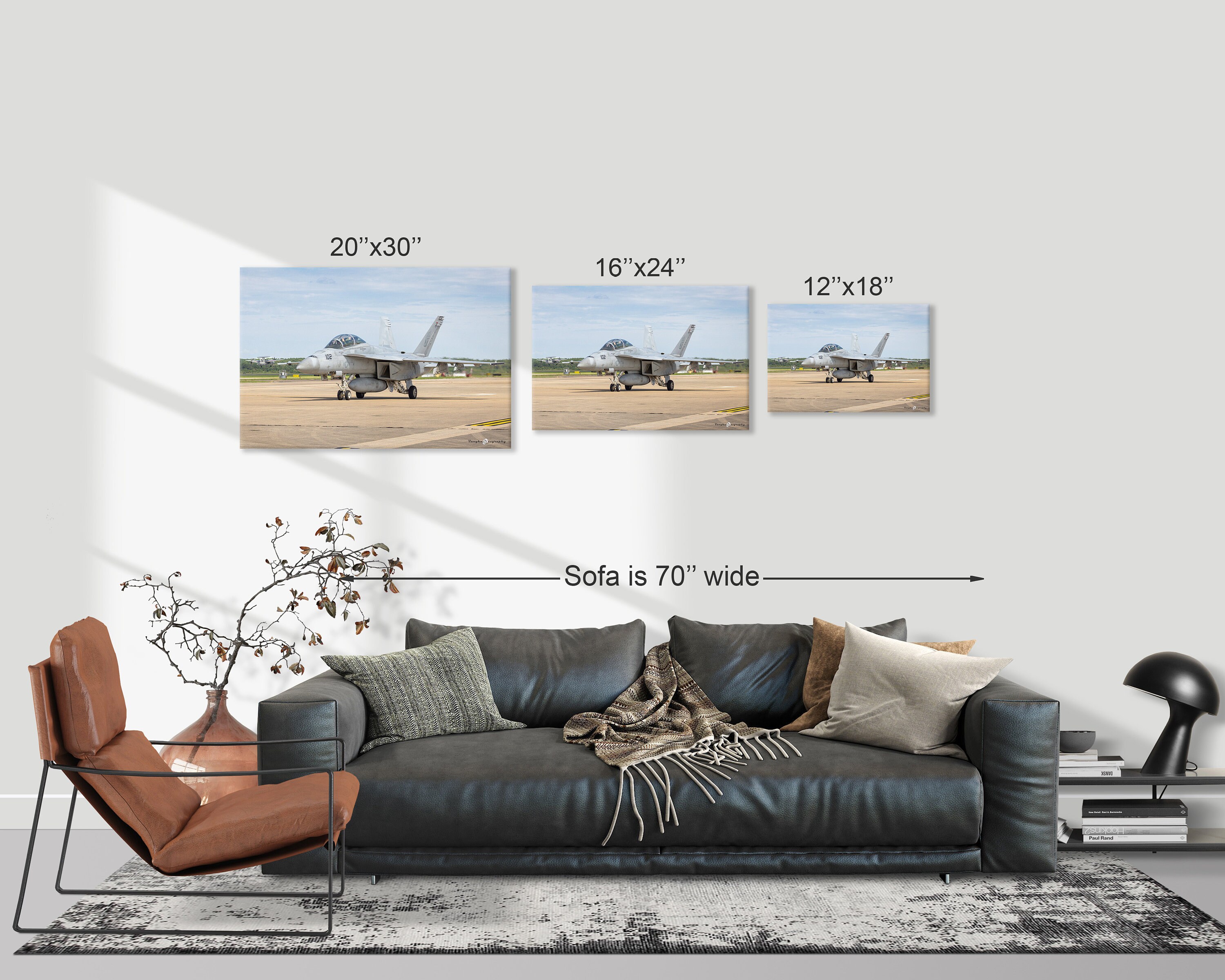 F18 Close-up and E2 Hawkeye Landing Aviation Canvas or Framed Print ...