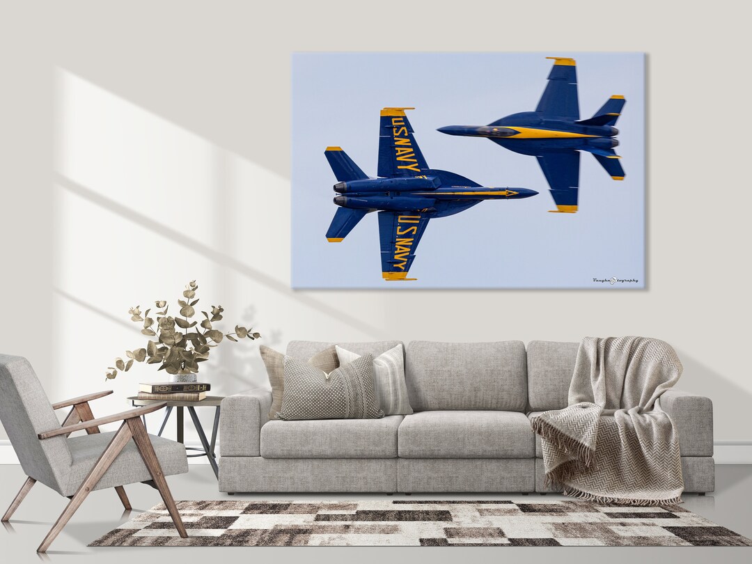 Blue Angels F18 Print Aerobatic Maneuver Wall Art | Canvas or Framed ...