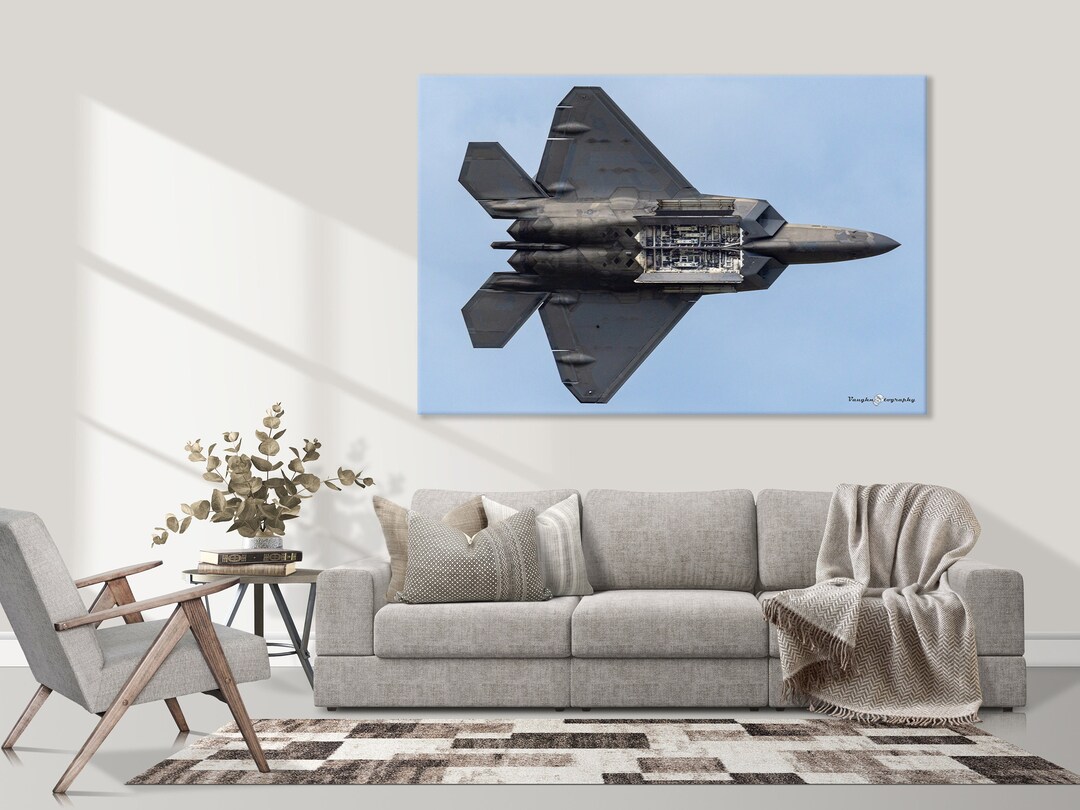 F22 Raptor Wall Art With Weapons Bay Displayed Canvas or Framed Print ...