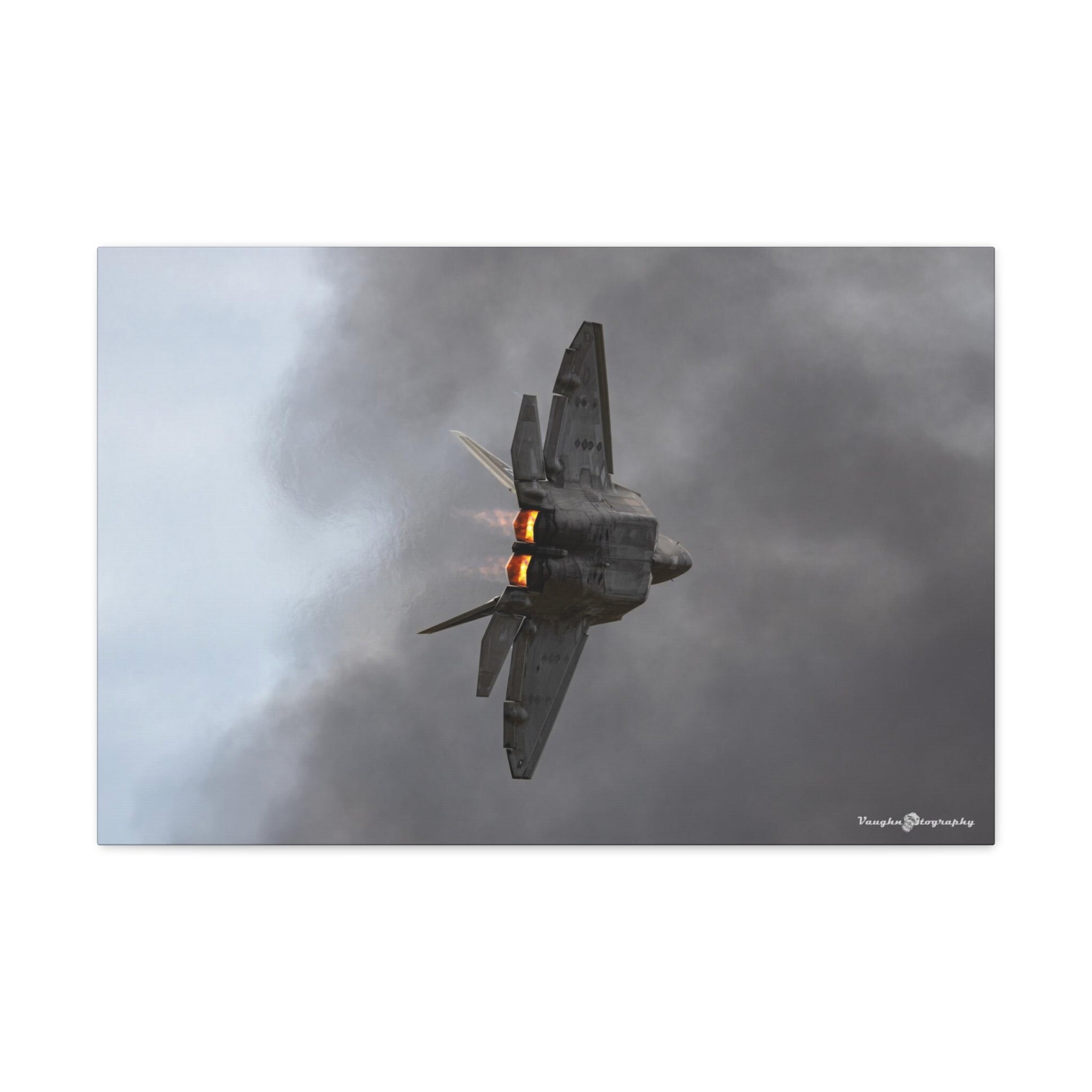 Fighter Jet F22 Flying in Smoke With Afterburners Canvas or Framed ...