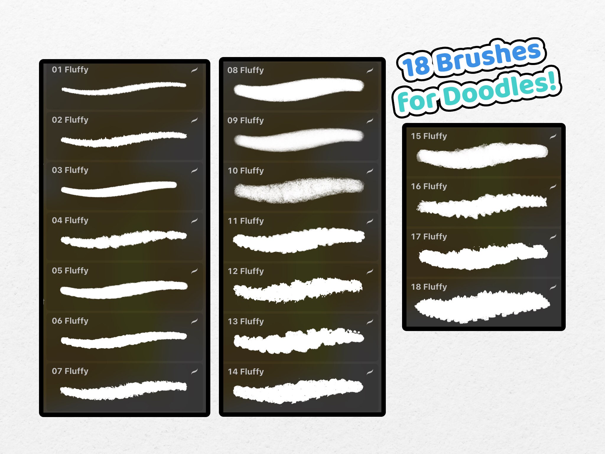 Procreate Cute Fluffy Brushes for Doodles | Sketch | Silly Drawings ...
