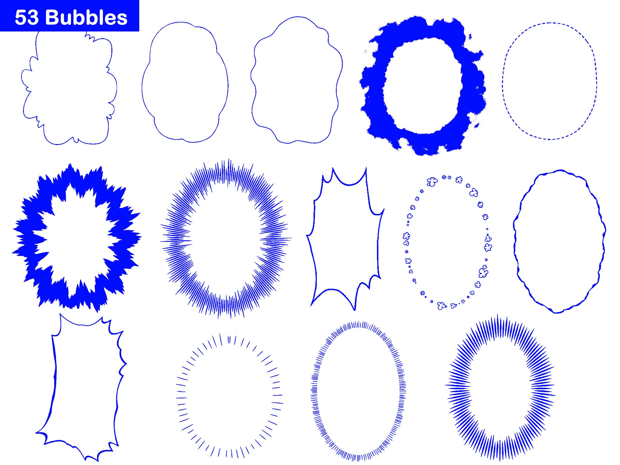 Manga Speech Bubbles for Procreate | Webtoon Speech Bubbles - Etsy