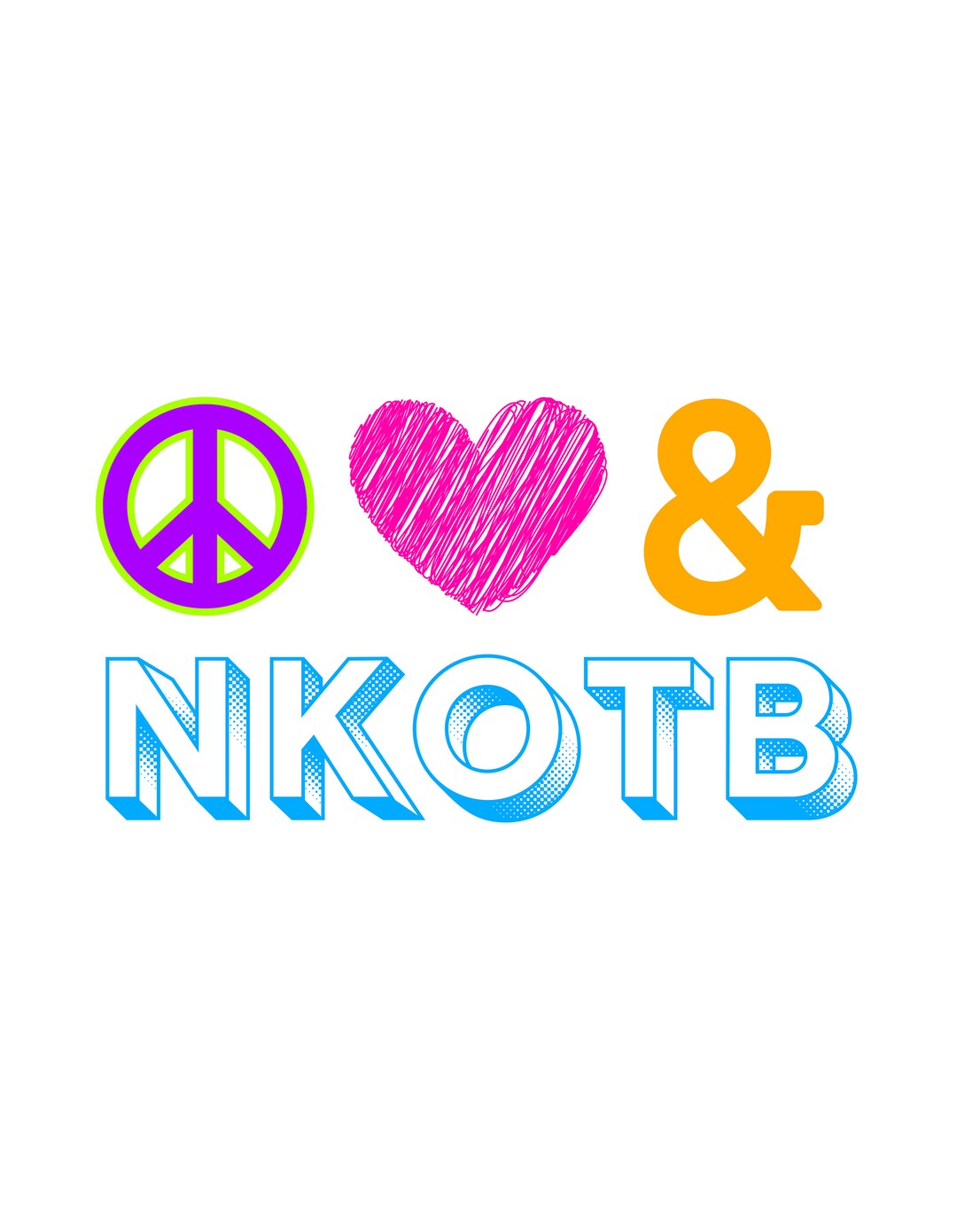 Neon Peace, Love & NKOTB Digital Download | PNG | New Kids on the Block ...