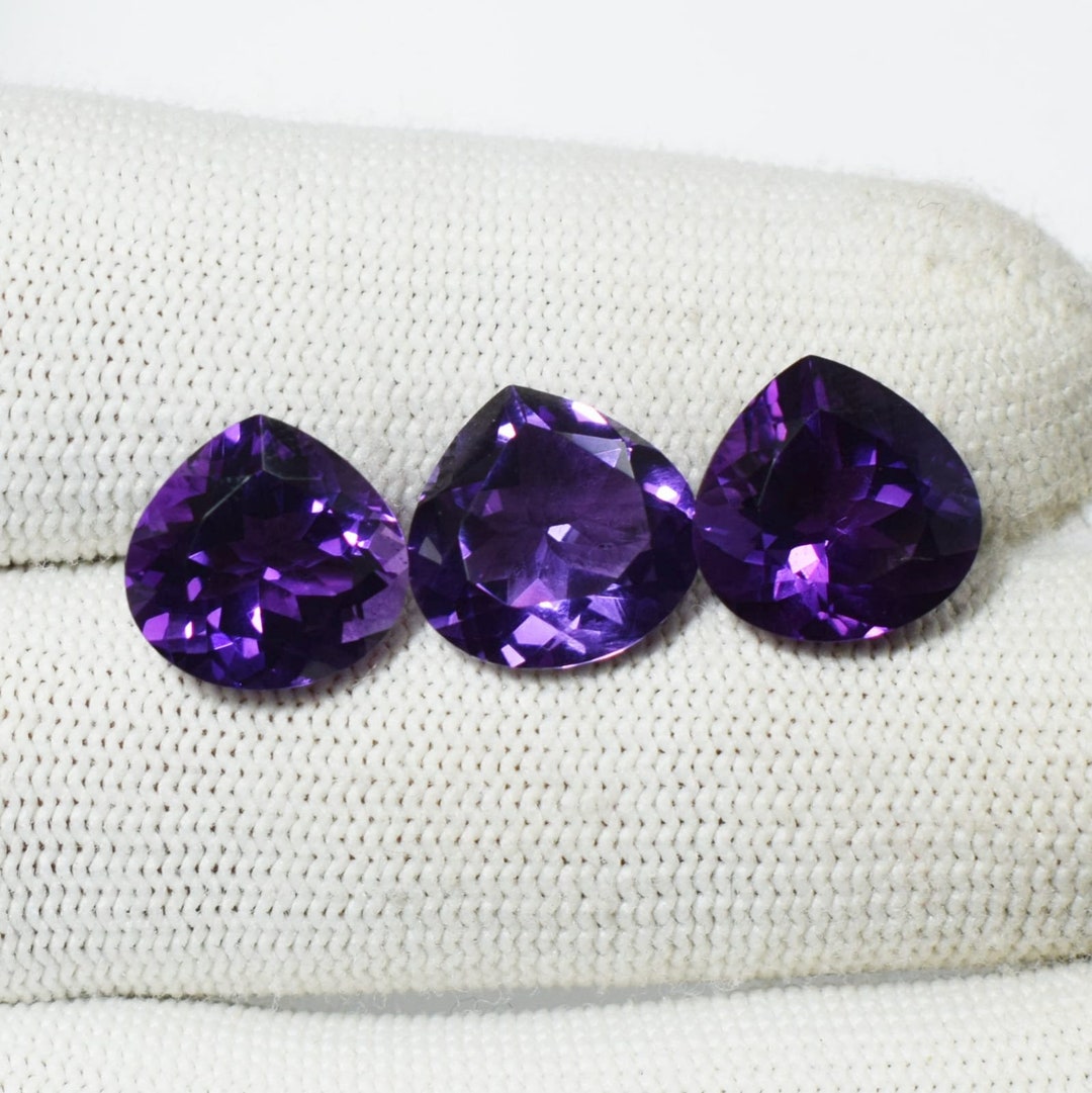 Natural Amethyst Heart Shape Faceted Cut AAA Quality Calibrated ...