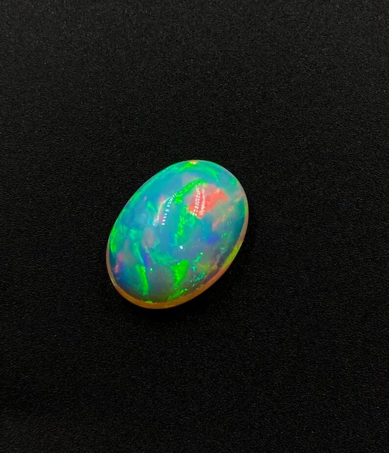 6 Crt Natural Ethiopian Oval Shape Opal Gemstone, Best Quality Ethiopian Opal Cabochon, Super ...