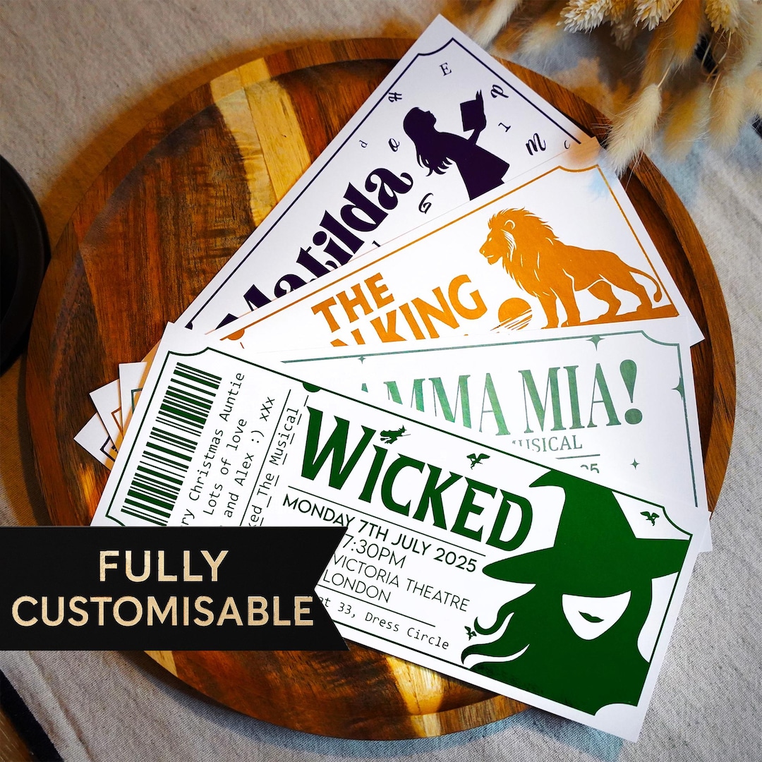 Personalized Foil Theatre Ticket, Theatre Tickets, Gift Voucher ...