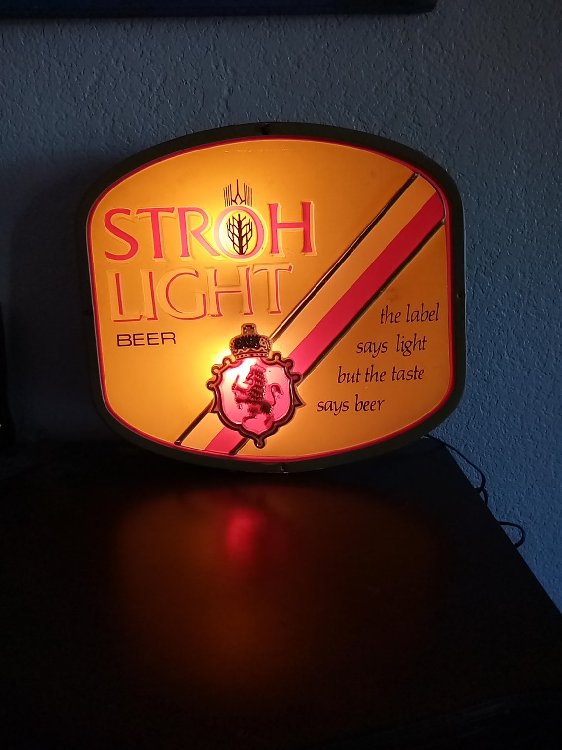 Vintage Stroh Light Beer Sign - Etsy