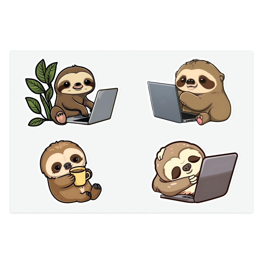 Sloths Sticker Pack Vinyl Sticker Cute Sloth Stickers Sloth Lover Gift ...