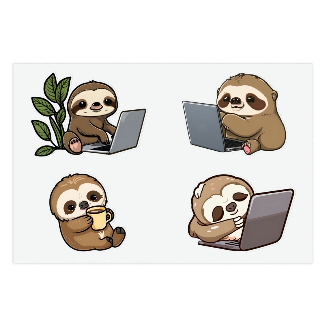 Sloths Sticker Pack Vinyl Sticker Cute Sloth Stickers Sloth Lover Gift ...