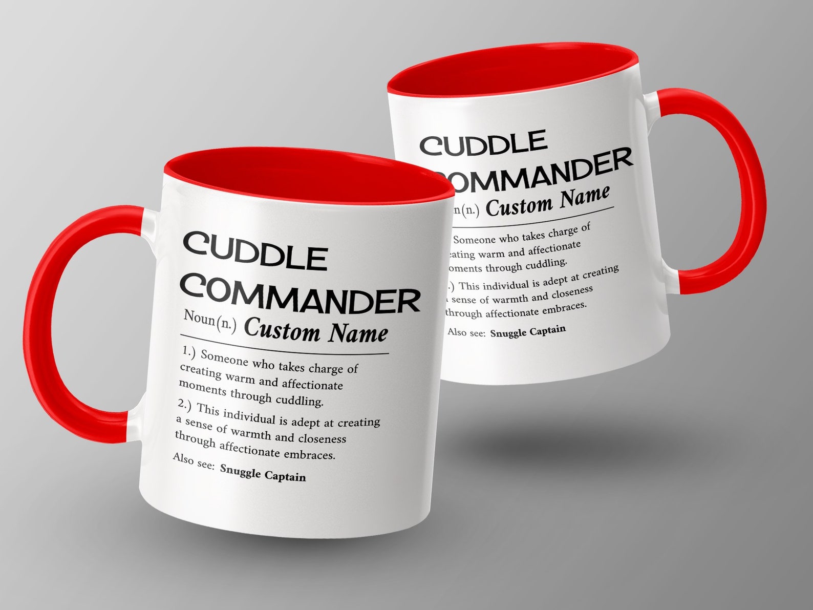 Cuddle Commander Mug, Custom Name Coffee Cup, Personalized Gift ...