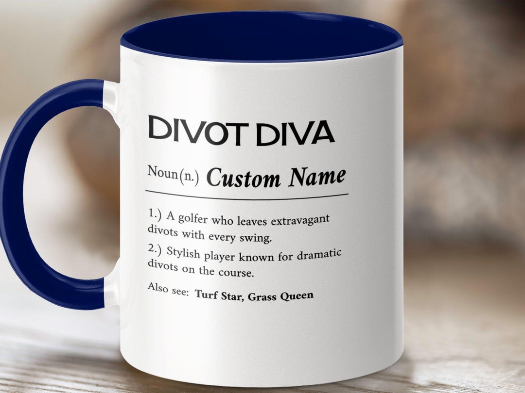Divot Diva Personalized Mug, Custom Name Golf Mug, Funny Golf Gift for ...