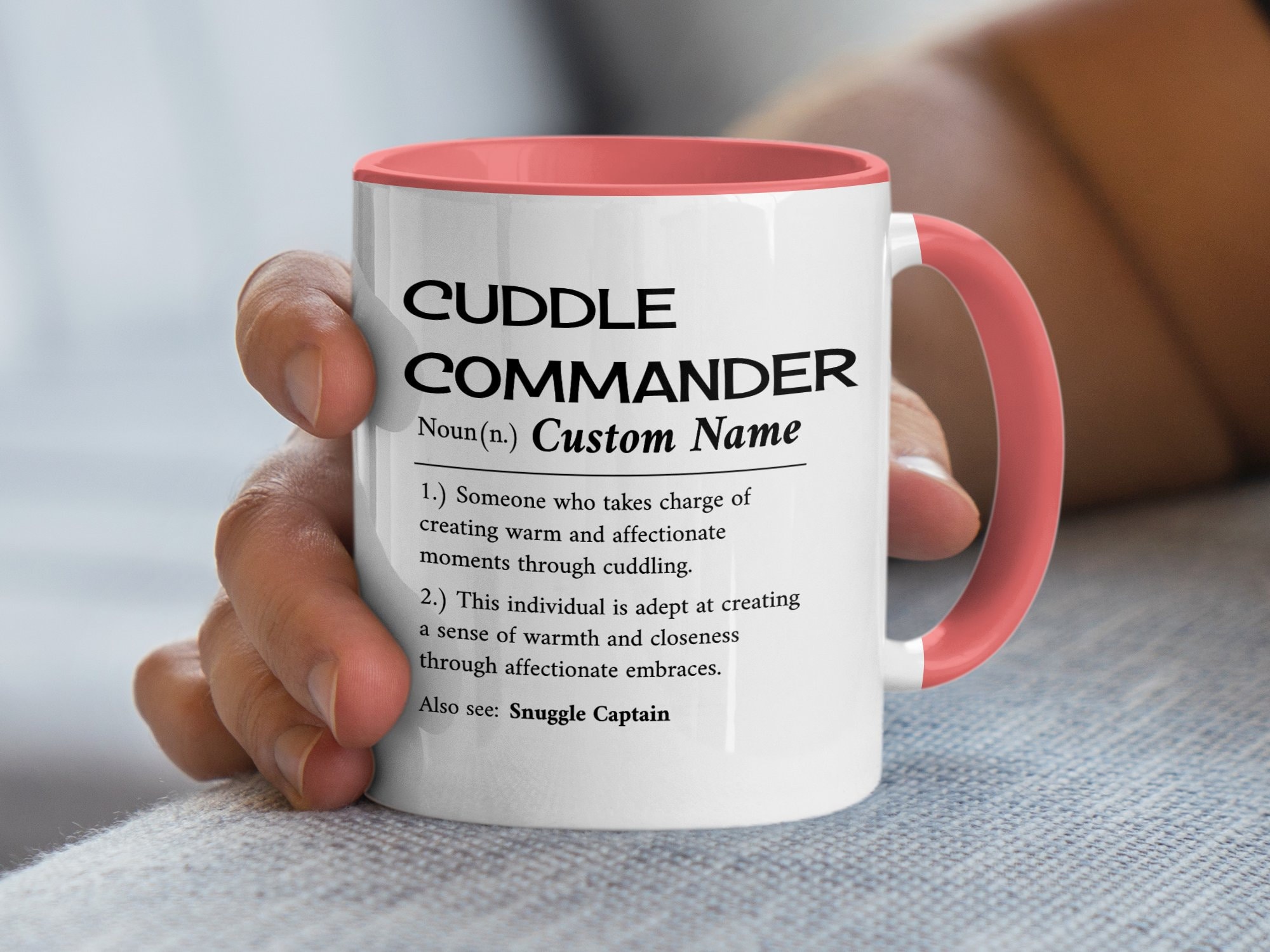 Cuddle Commander Mug, Custom Name Coffee Cup, Personalized Gift ...
