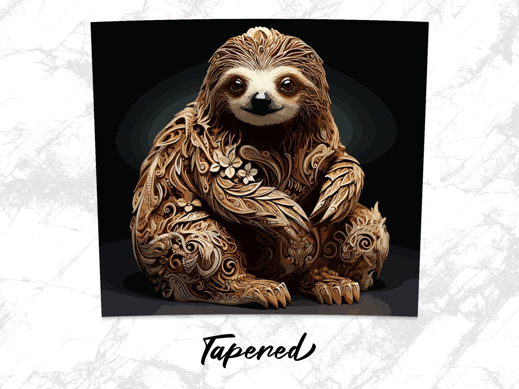 3d Sloth 20 Oz Skinny Tumbler Sublimation Design, Straight & Tapered ...