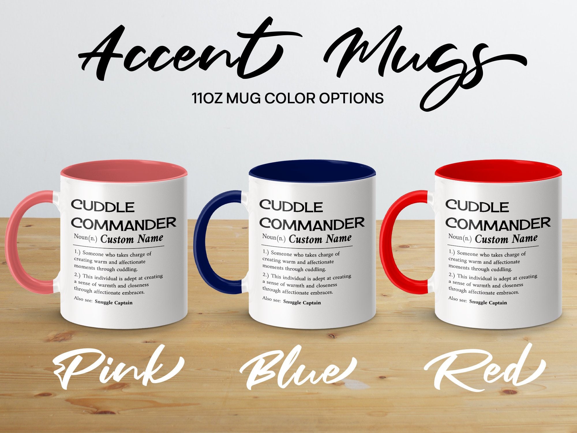 Cuddle Commander Mug, Custom Name Coffee Cup, Personalized Gift ...