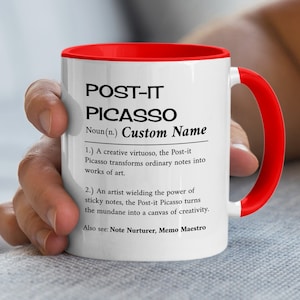 Personalized Post-it Picasso Mug: Creative Office Artist Gift - Etsy