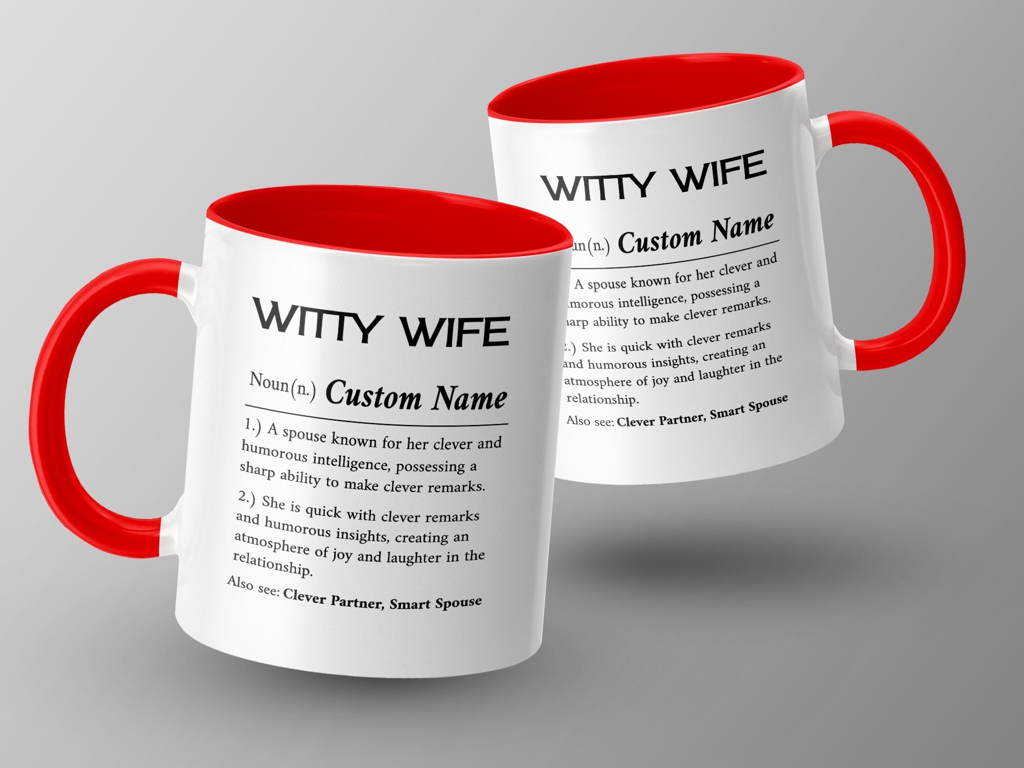 Custom Name Definition Mug, Witty Companion Coffee Cup, Unique Gift for ...